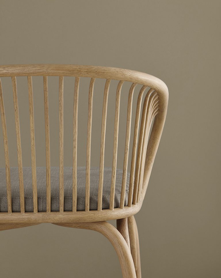 Huma dining armchair with rattan legs | Expormim